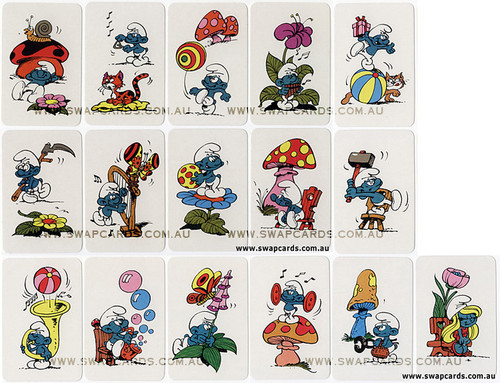 Smurf Smurfette Cartoon Swap Cards SET | 001 Swap Cards
