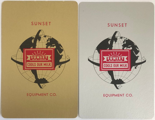 Sunset Milk Cooler Advertising Swap Cards | 001 Swap Cards