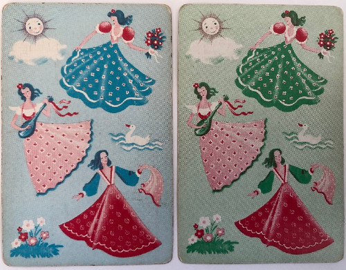 Canasta Girl Flower Swap Cards PAIR | 001 Swap Cards