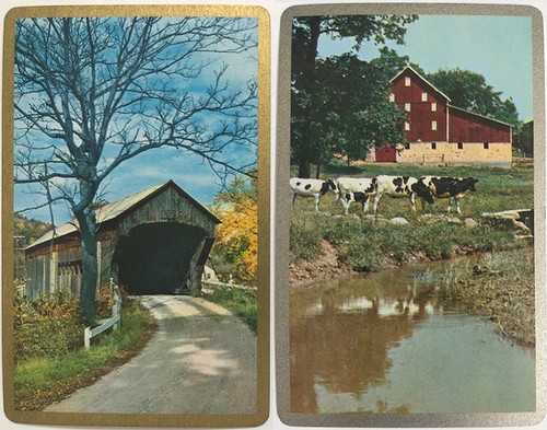 Barn Cottage Cow Scenery Swap Playing Cards | 001 Swap Cards
