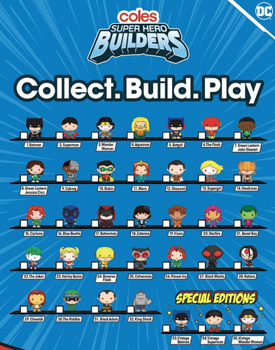 Coles DC Super Hero Builders Collectables 2023 | 001 Swap Cards