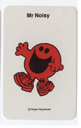 Mr Noisy | Mr Men Cartoon B. Back Swap Card |001 Swap Cards