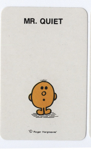 Mr Quiet | Mr Men Cartoon B. Back Swap Card |001 Swap Cards