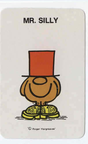 Mr Silly | Mr Men Cartoon B. Back Swap Card | 001 Swap Cards
