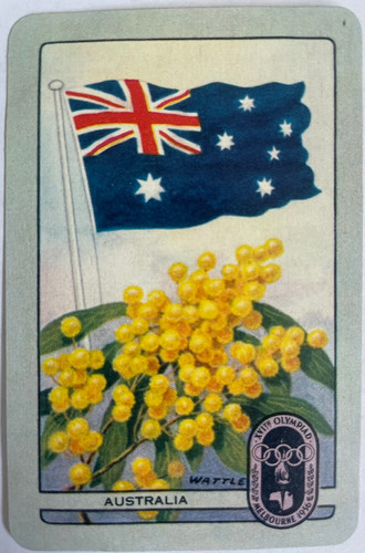 COLES Blank Back Swap Card SINGLE: Australia Flag, 1956 Melbourne ...