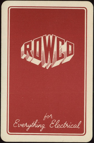 Rowco Switchgear Advert Swap Playing Card | 001 Swap Cards