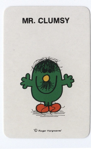 Mr Clumsy | Mr Men Cartoon B. B. Swap Card | 001 Swap Cards
