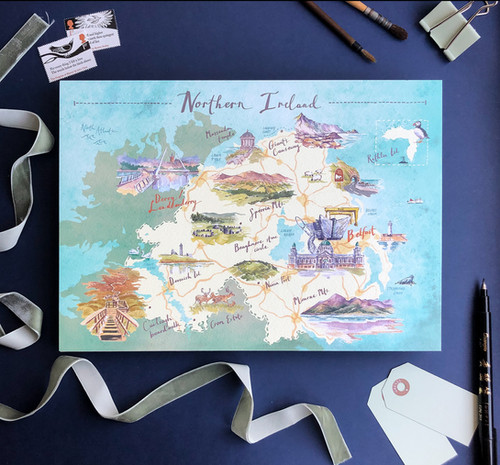 Northern Ireland Illustrated Map Print | Piera Cirefice
