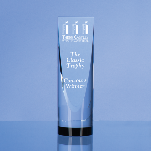 Large Solid Crystal Sliced Cylinder Award | Burridge London
