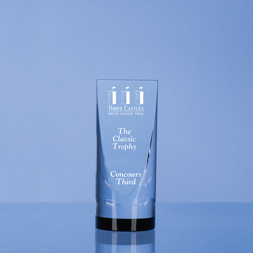 Small Solid Crystal Sliced Cylinder Award | Burridge London