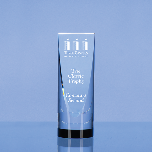 Medium Solid Crystal Sliced Cylinder Award | Burridge London