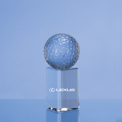 Large Triangular Crystal Golf Ball Award | Burridge London