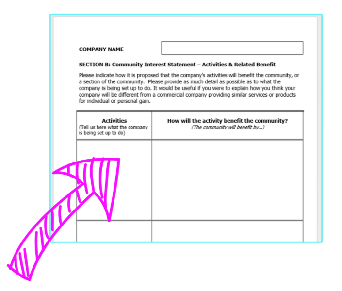 How to write your CIC36 form (to set up your Community Interest Company)