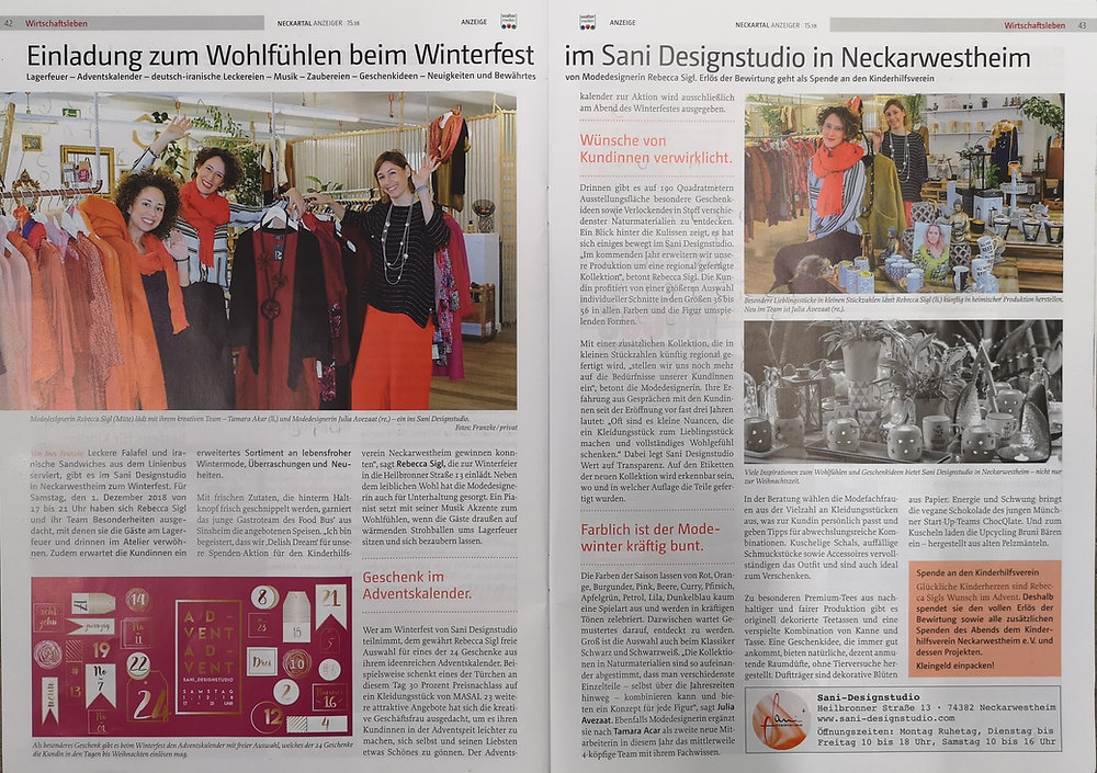 Presse _ Sani Designstudio November 2018