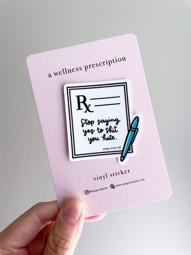Wellness Rx Sticker | Soap Note Ink