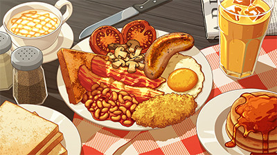 Morning Breakfast (Digital Art) | The Jazz Hop Café