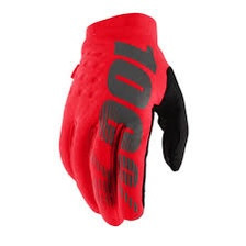 100% Brisker Gloves - Red | QBG Racing