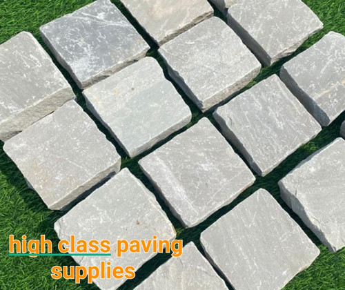 100x100 kandla grey sandstone setts | High Class Paving Supplies Ltd