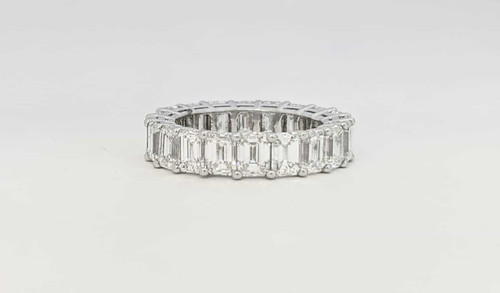 Emerald Shaped Diamond Eternity Band | ESSKAY GEMS