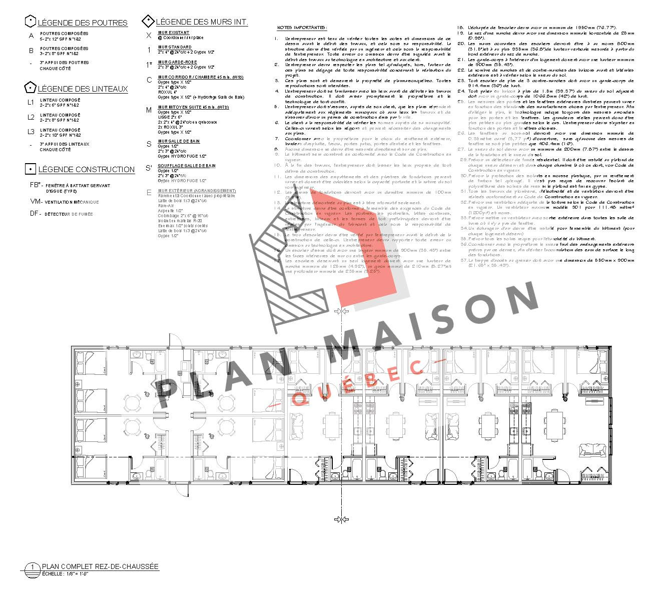 Plan d'intérieur de maison de plain-pied | Plan Maison Québec