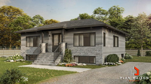 Single-story two-generation house plan | Plan Maison Québec