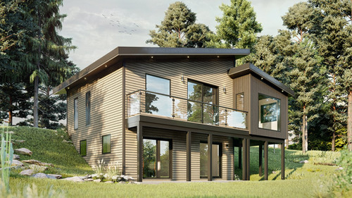 House plan with semi-buried basement Montreal | Plan Maison Québec