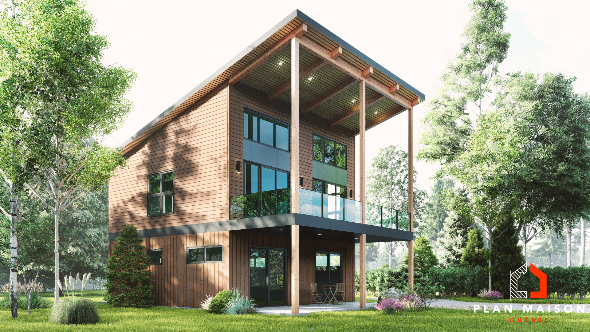 Wooden cottage design | Plan Maison Québec