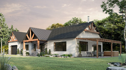 Modèle de maison plain-pied avec garage | Plan Maison Québec