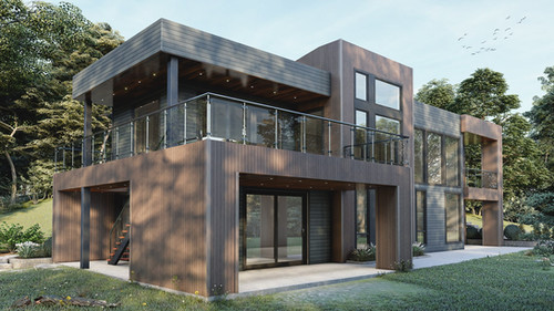 Modern wooden house model | Plan Maison Québec