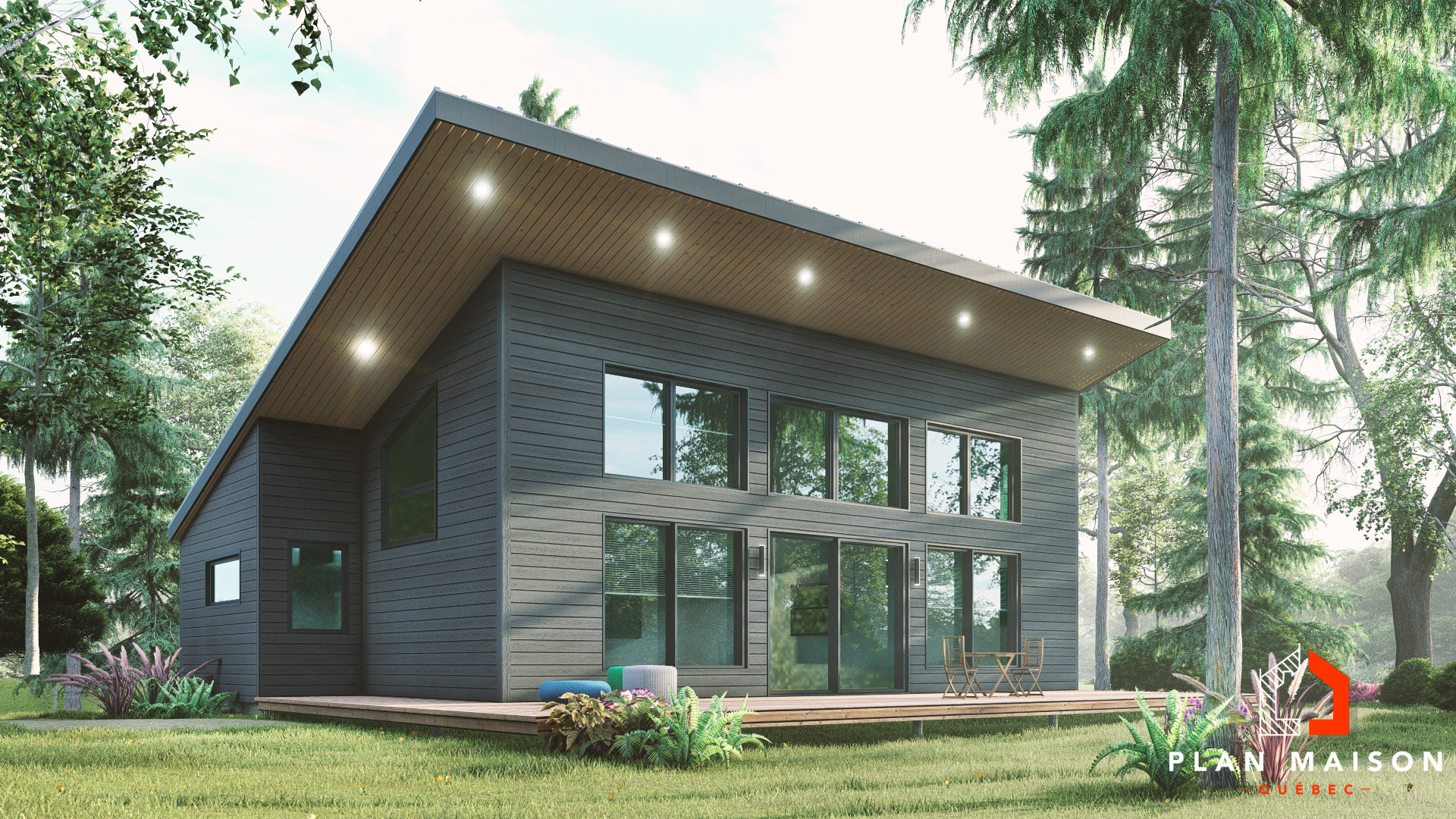 Wooden chalet on stilts | Plan Maison Québec