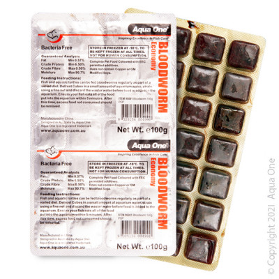 Frozen Bloodworm in Blister Pack 100g | Aquarium hut