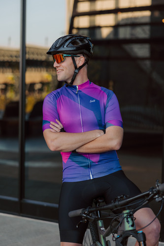 Purple Geo Cycling Jersey | Salt Move Cycling