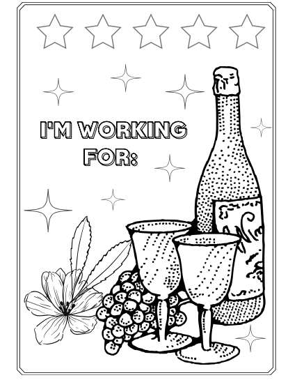 wine coloring book pages