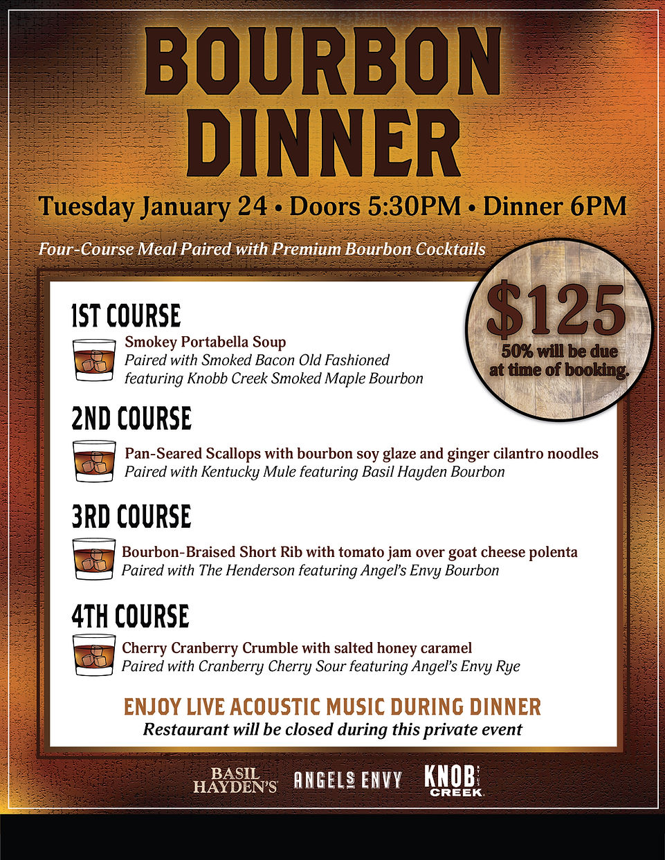 Bourbon Dinner | patrickspub