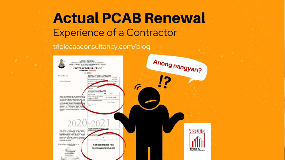 Actual PCAB Renewal Experience - from a Contractor