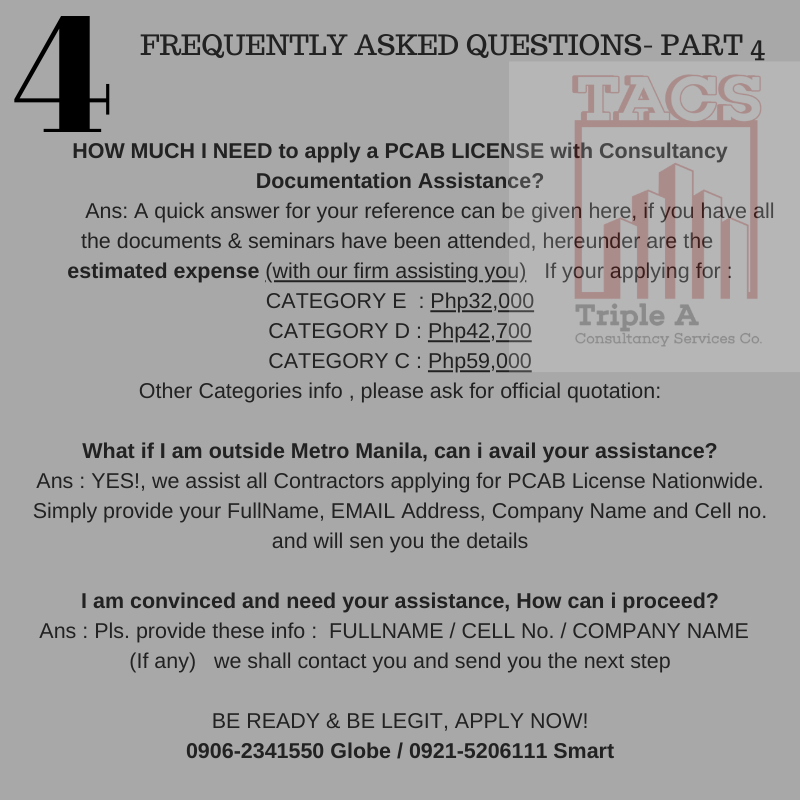 What to know in applying for a PCAB License