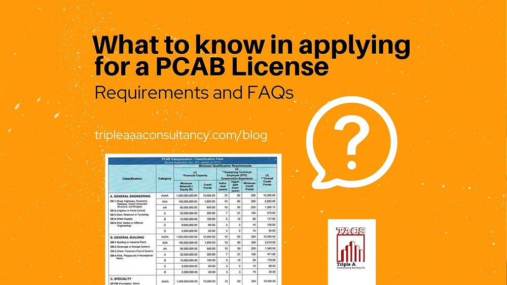 What to know in applying for a PCAB License
