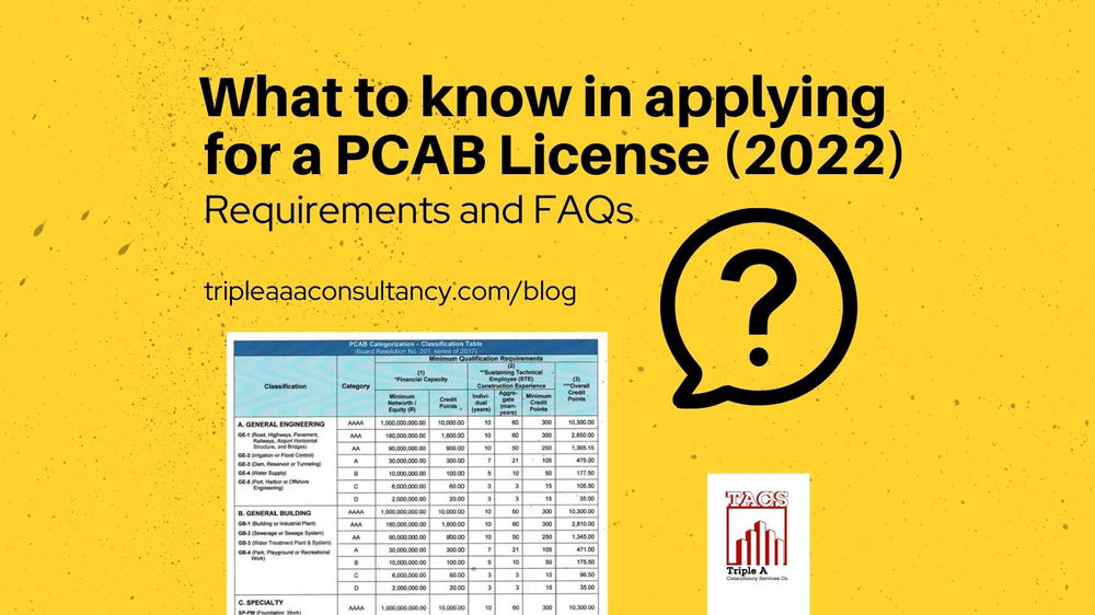 What to know in applying for a PCAB License (2022-2023)
