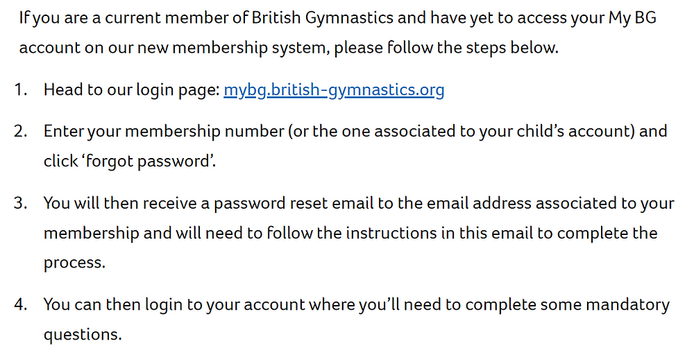 BG Membership renewal