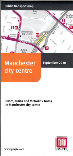 Greater Manchester PTE - city centre map - September 2010 | MoTGM Shop