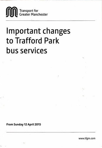 TfGM Changes to Trafford Park Bus Services - 2015 | MoTGM Shop