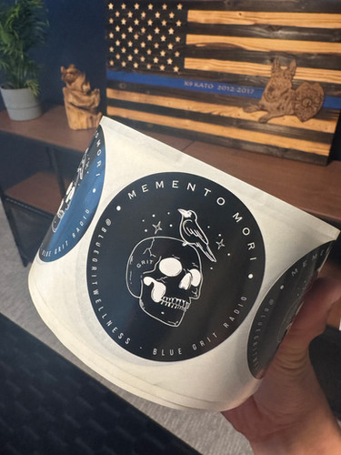 Memento Mori Stickers ( 20 count) 3 inch | Blue Grit