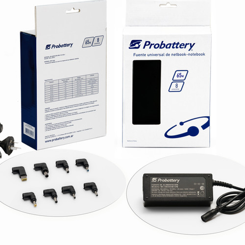 Fuente Universal Notebook 65w - 8 pines | Probattery