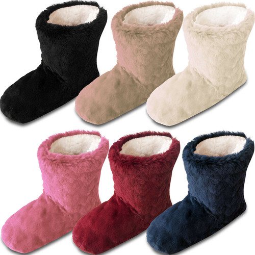Teddy Fleece Lined Slipper Boots - 4 Colours! | HomeVibeDeals