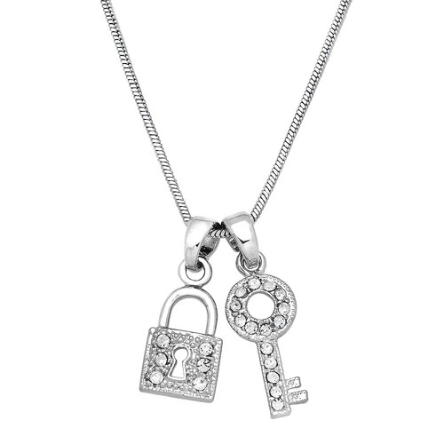 Lock & Key Charm Pendent Necklace | FreebirdPublishers