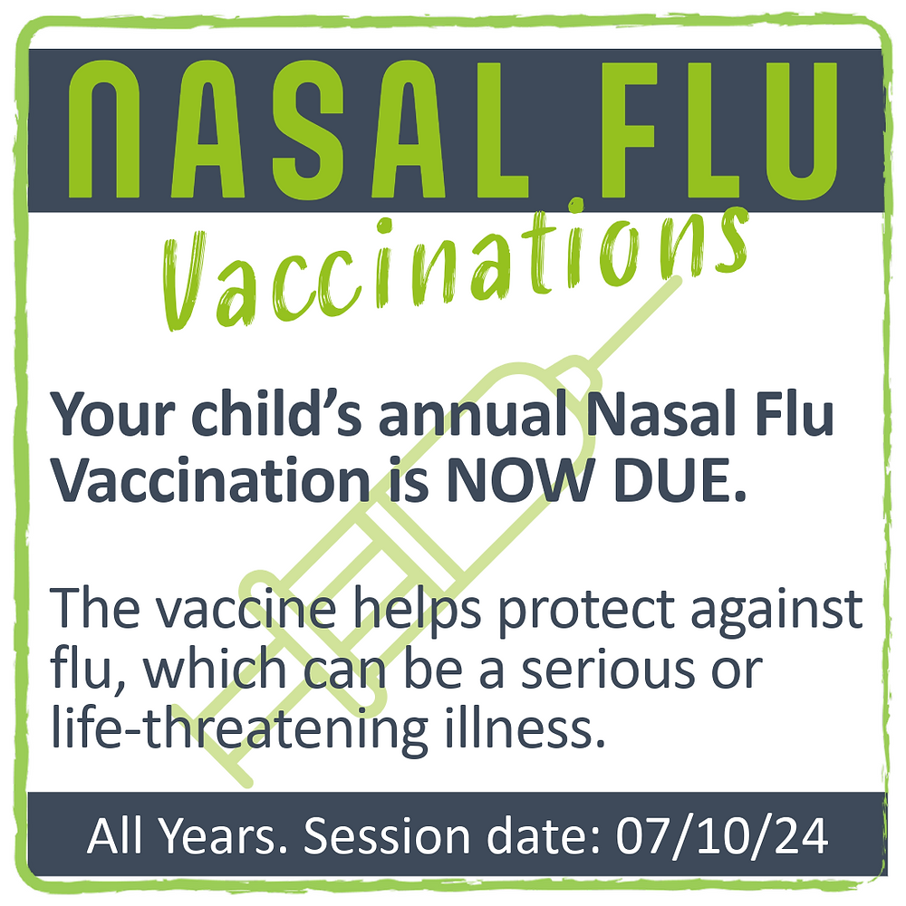 Nasal Flu Vaccination - all years