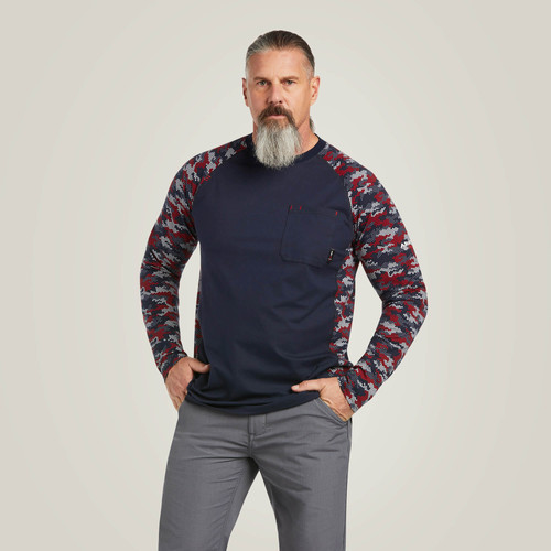 Ariat FR Stretch Camo Baseball T-Shirt | colessurplus