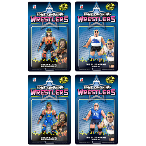 Bryan Clark & The Blue Meanie BUNDLE - Bone Crushing Wrestlers Series 1 ...
