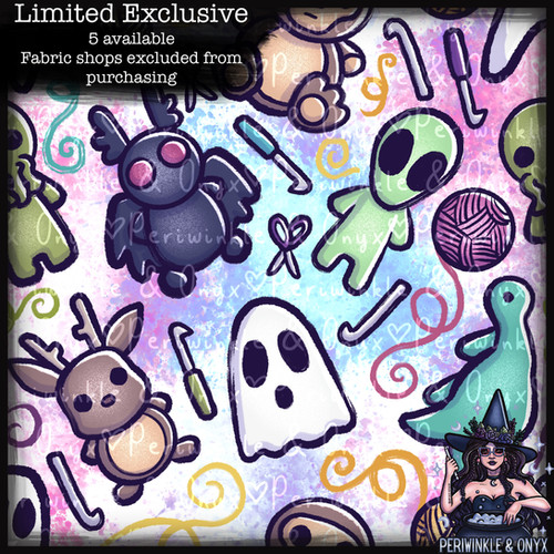 Crochet Cryptids LIMITED EXCLUSIVE Seamless Pattern | Periwinkle & Onyx