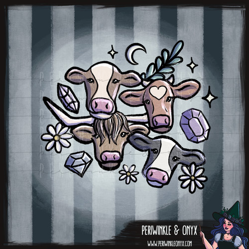 Painted Cows PNG | Periwinkle & Onyx